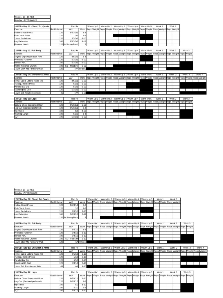 Undeniable 12-Week Training Log | PDF | Anatomical Terms Of Motion | Joints