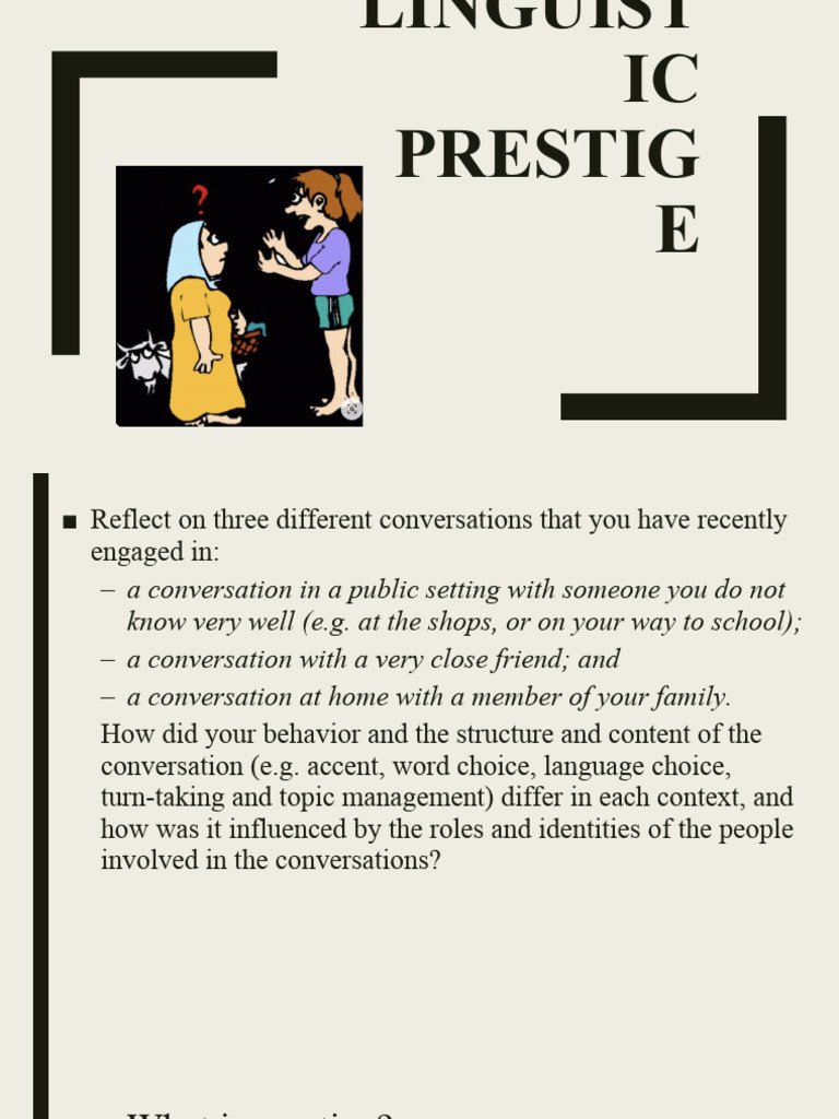 Overt & Covert Prestige, Observer's Paradox | PDF | Sociolinguistics ...