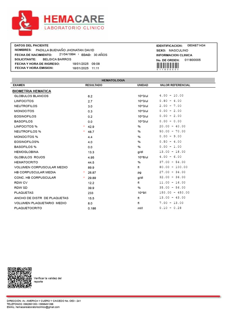 011800005-Padilla Buenaño Jhonatan David | PDF | Patologia clinica | Medicina