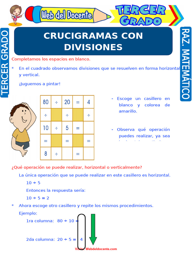 Crucigramas-con-Divisiones-para-Tercer-Grado (Raz Mate) | PDF