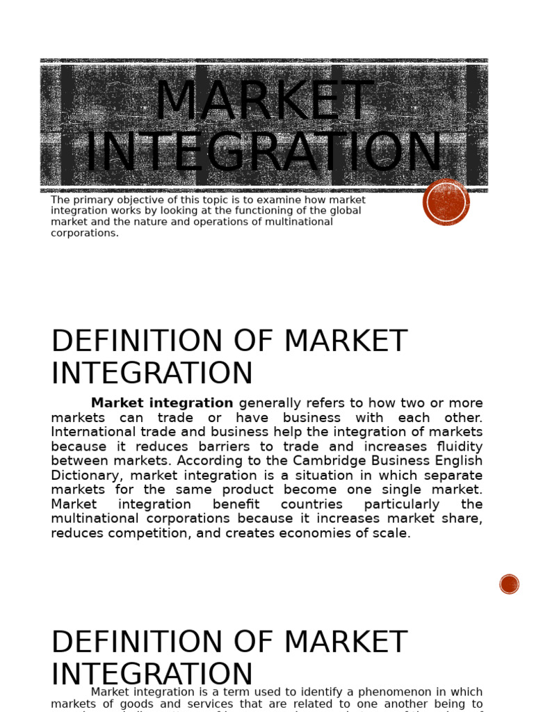Understanding Market Integration Dynamics | PDF | Multinational ...