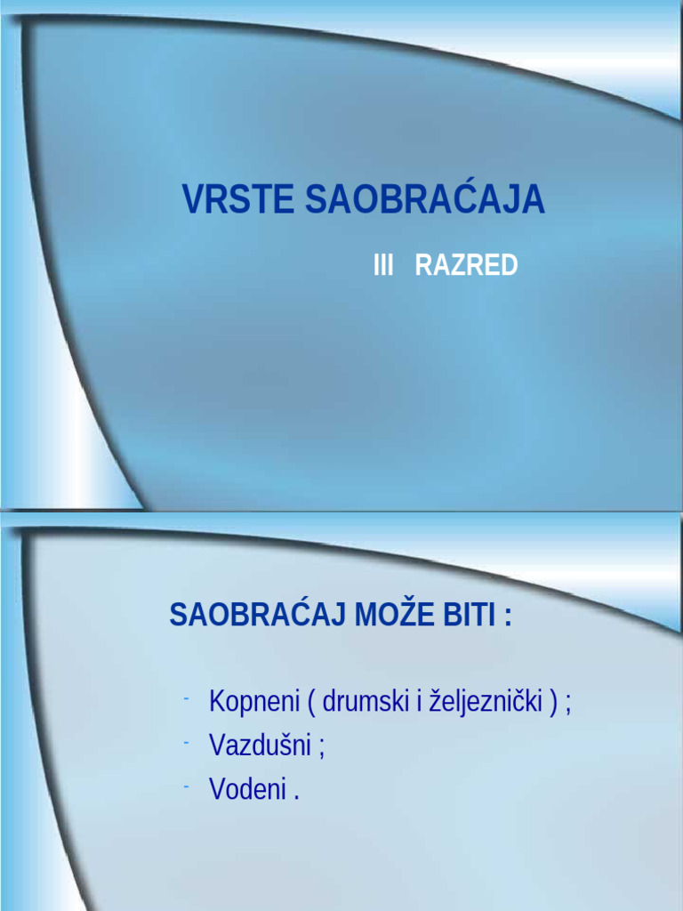 Vrste Saobracaja | PDF