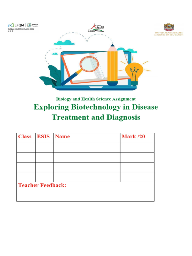 Biotechnology in Disease Research Assignment | PDF | Medical Diagnosis ...