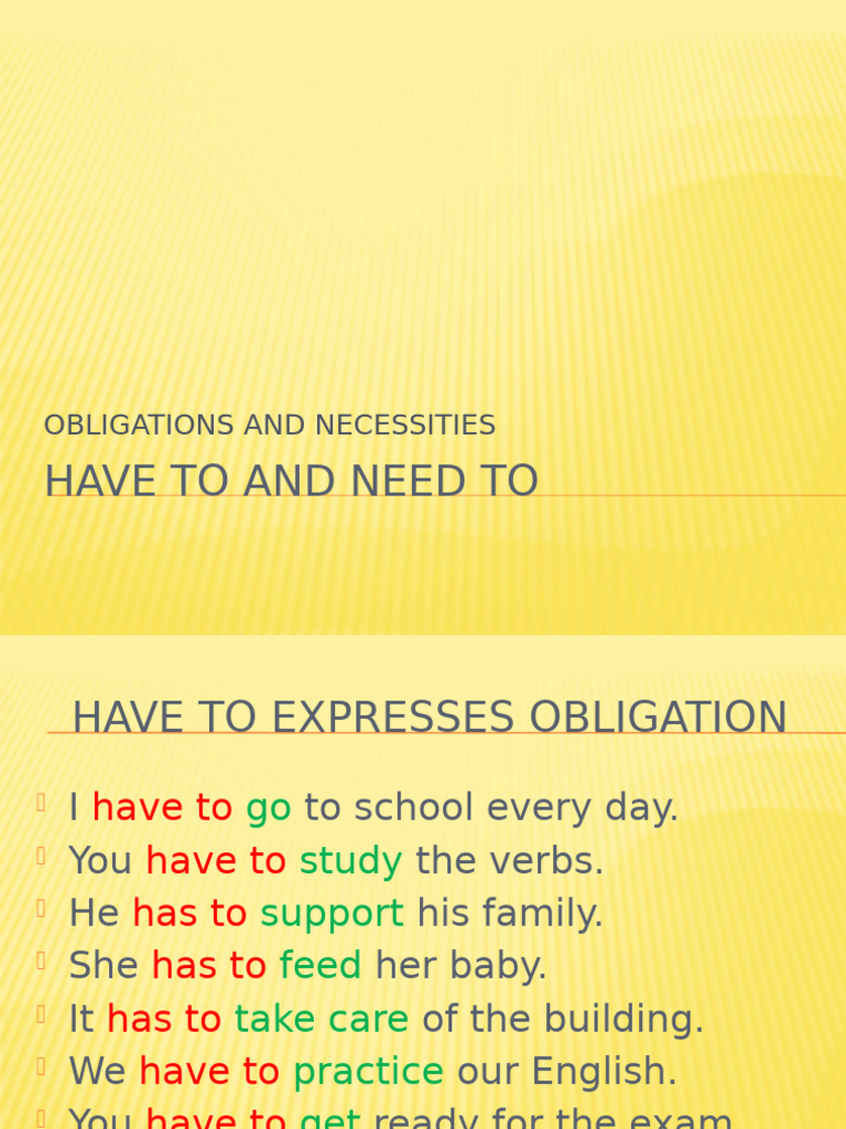 2.have To and Need To | PDF