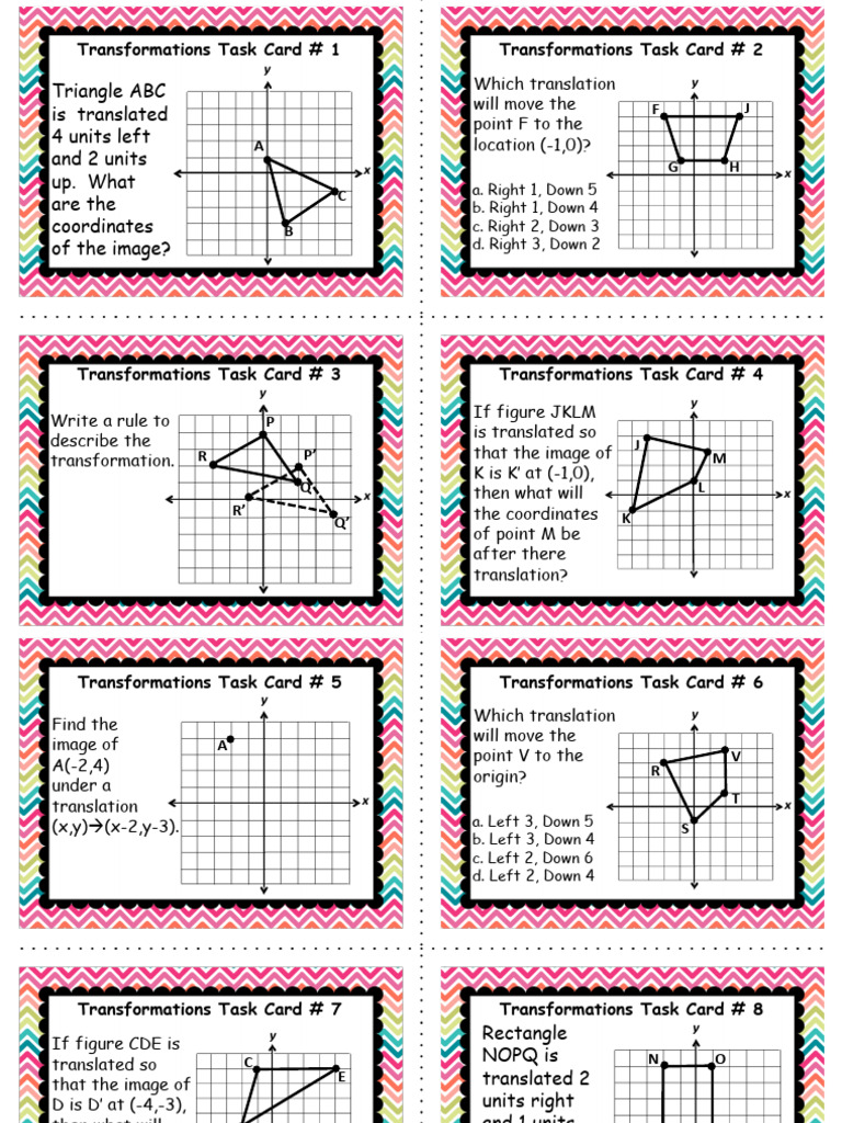 Transformations Review Stations | PDF | Cartesian Coordinate System ...
