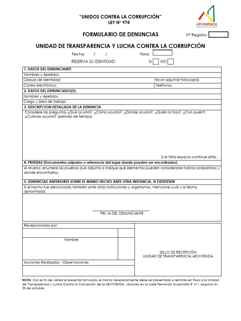 Form Denuncias | PDF