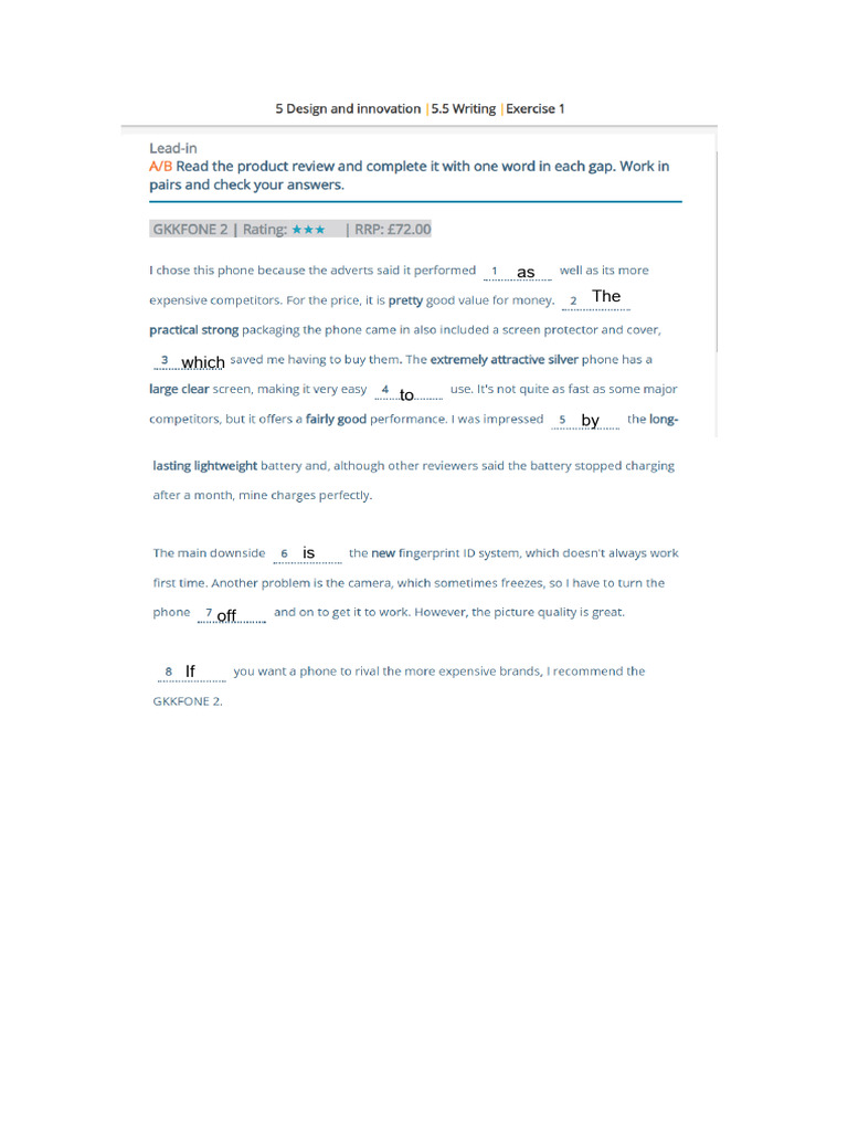 Writing. A Product Review | PDF