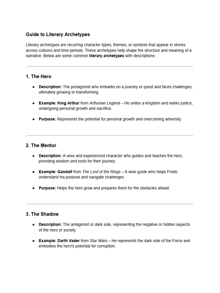 Archetype Guide | PDF | Hero