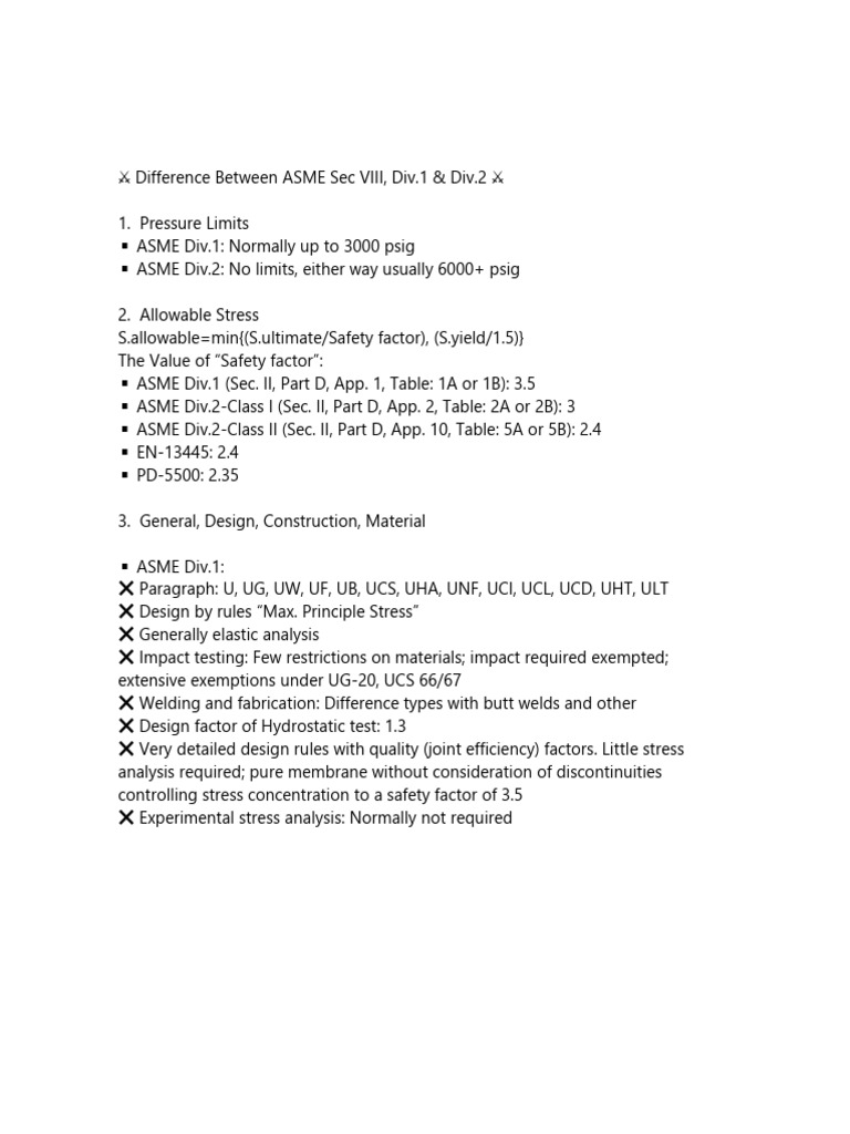 Difference Between ASME Sec VIII - 1 - 2 | PDF