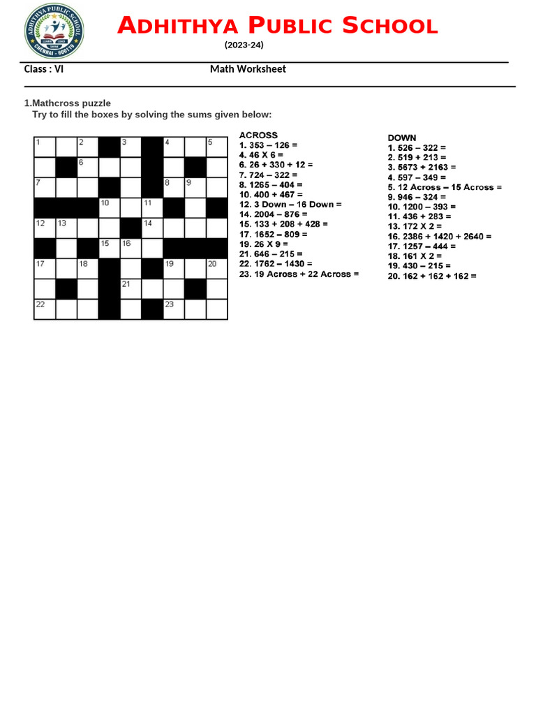 Worksheet Grade 6 | PDF