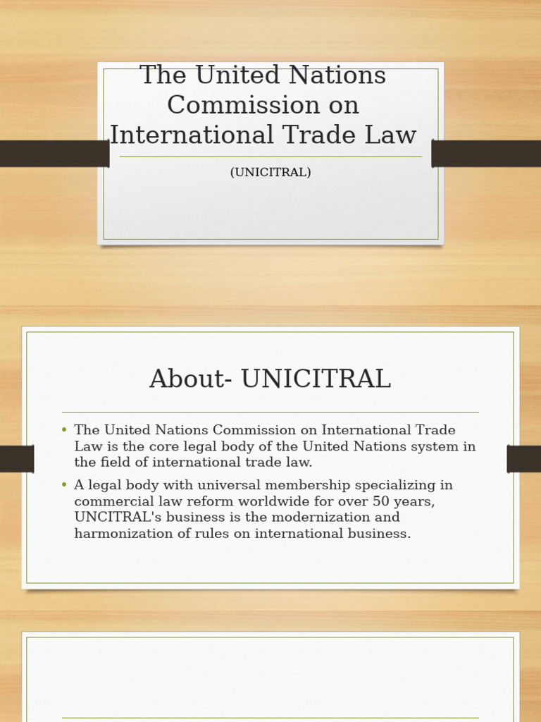 4th PPT - UNICITRAL The United Nations Commission On International Trade Law | PDF | Arbitration ...