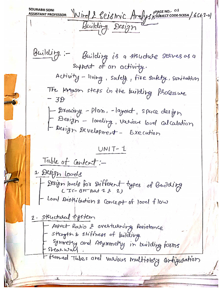 UNIT-1,2 3 Wind & Seismic Analysis | PDF