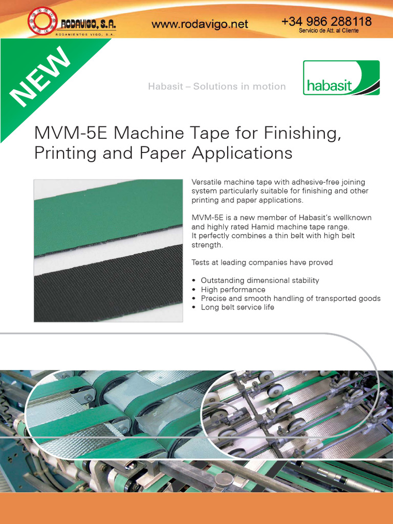 HABASIT 01 MVM-5E Tape Machine | PDF | Materials | Mechanical Engineering