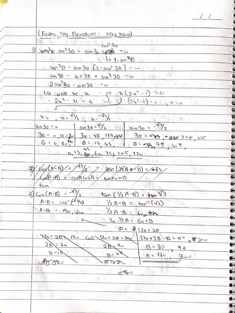 Further Trig Equation HW | PDF