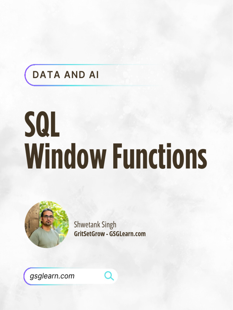 Data and AI SQL Window Functions | PDF | Percentile
