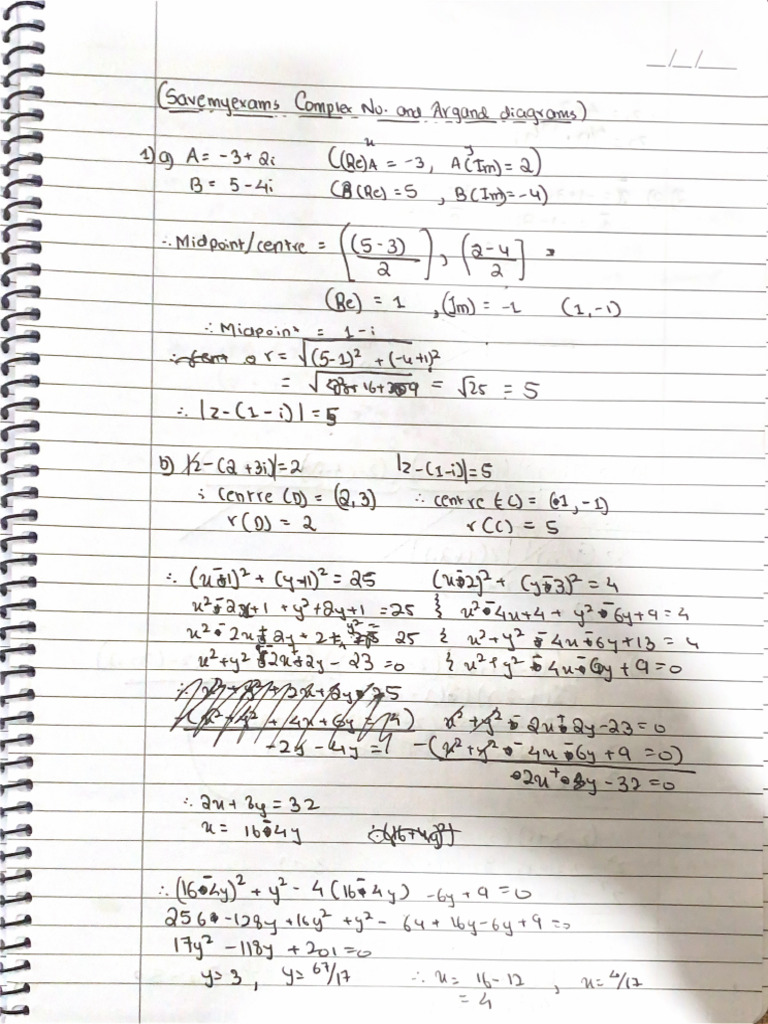 Complex No.s and De Moivres theorem HW 2 | PDF