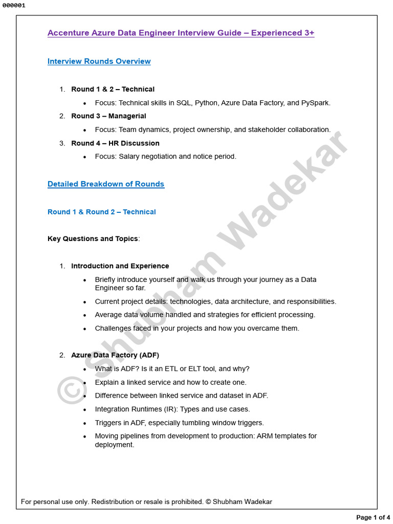Accenture - Azure Data Engineer - 3+ | PDF | Apache Spark | Information Technology