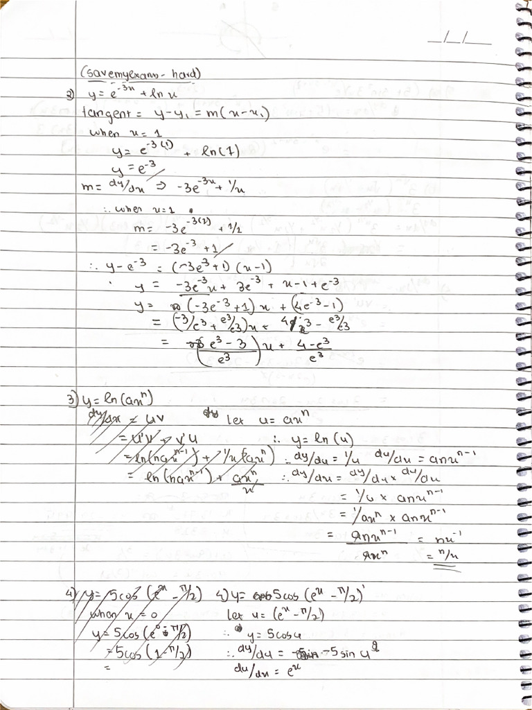 Further Differentiation HW 2 | PDF