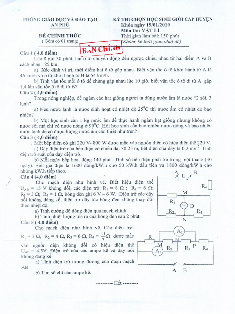 De Thi HSG 10 THCS (Ly Thuyet) | PDF
