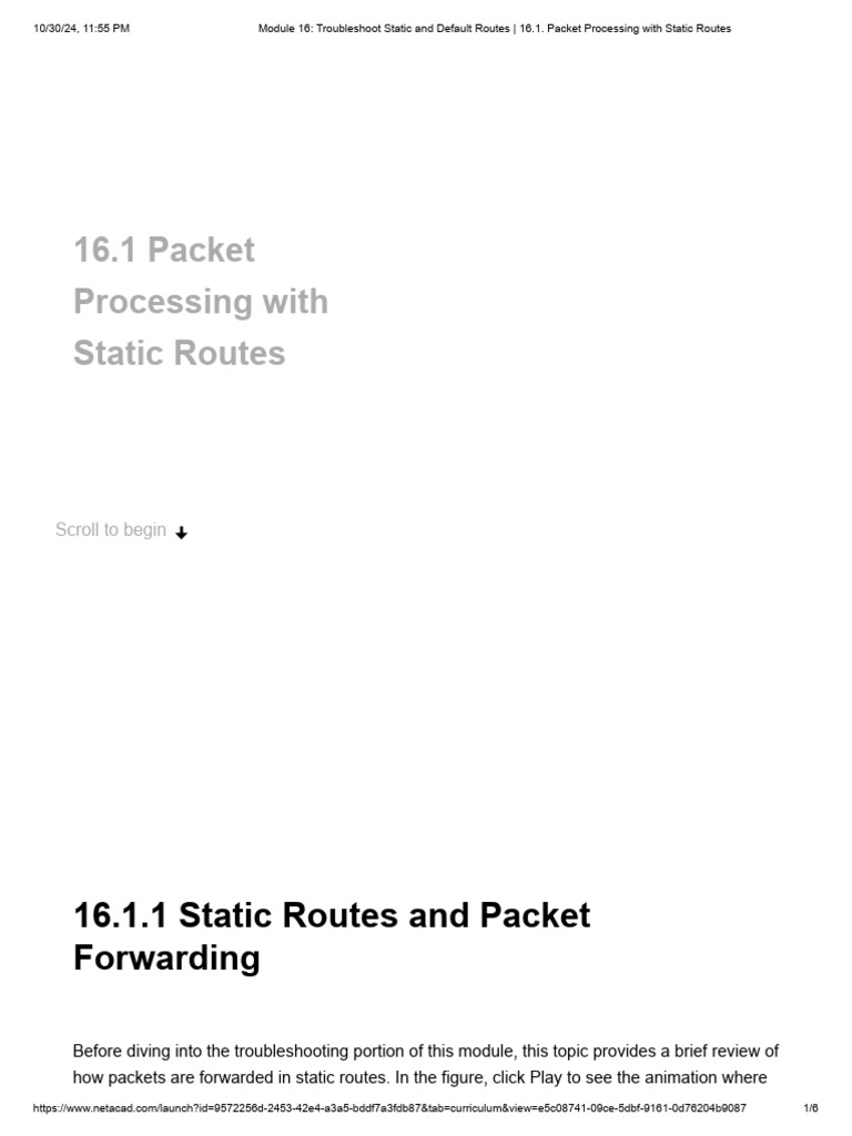 16.1 Packet Processing With Static Routes | PDF | Internet Architecture ...