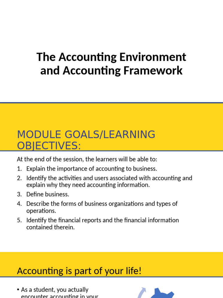 01 The Accounting Environment and Accounting Framework | PDF | Balance ...