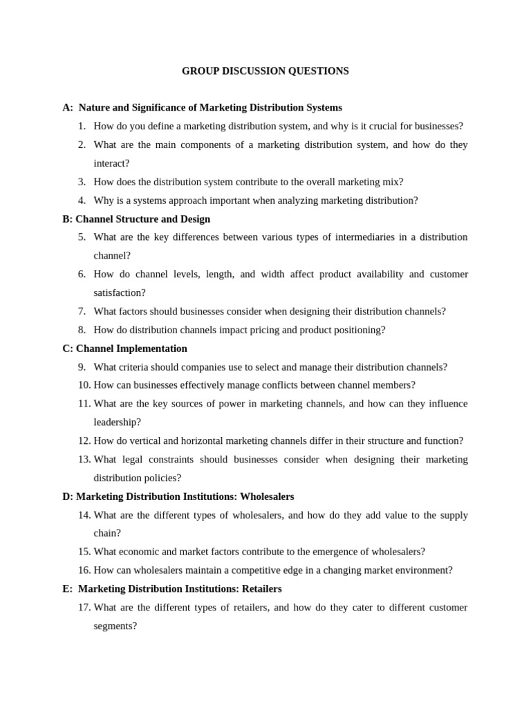 Marketing Distribution System Insights | PDF