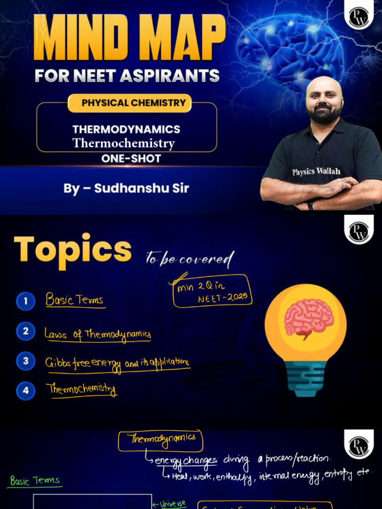 Thermodynamics & Thermochemistry _ Class Notes __ NEET Mind Map 2025 | PDF