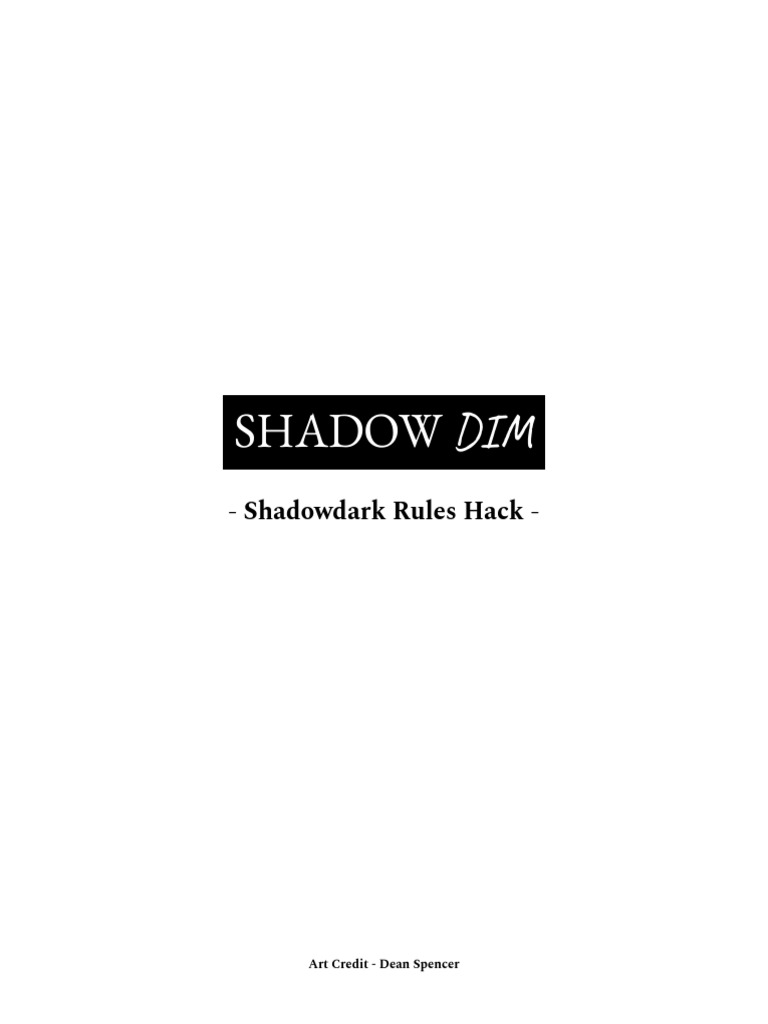 Shadow Dim (Shadowdark Hack) | PDF | Elves