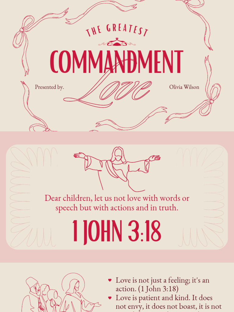 Pink and Red Illustrative Love Commandment Sermon Church Presentation | PDF