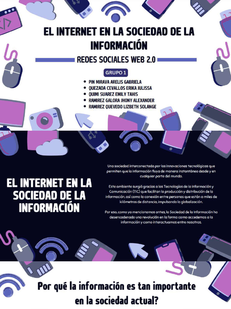 Grupo 1 - El Internet en La Sociedad de La Información Redes Sociales ...