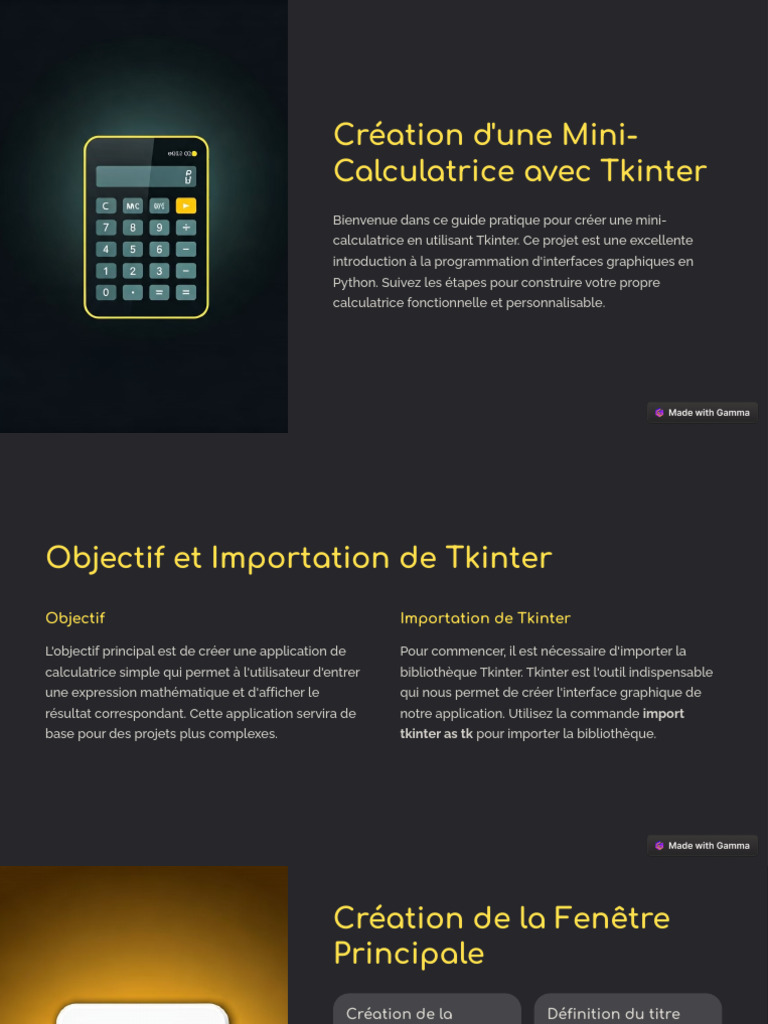 Creation Dune Mini Calculatrice Avec Tkinter | PDF
