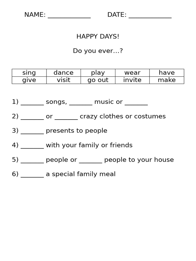 Happy Days Activity Guide | PDF