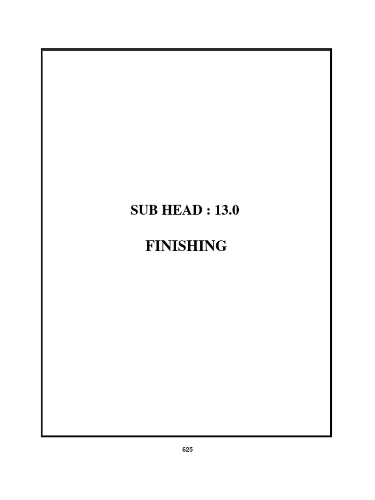 CPWD 2019: Finishing Specifications | PDF | Plaster | Concrete