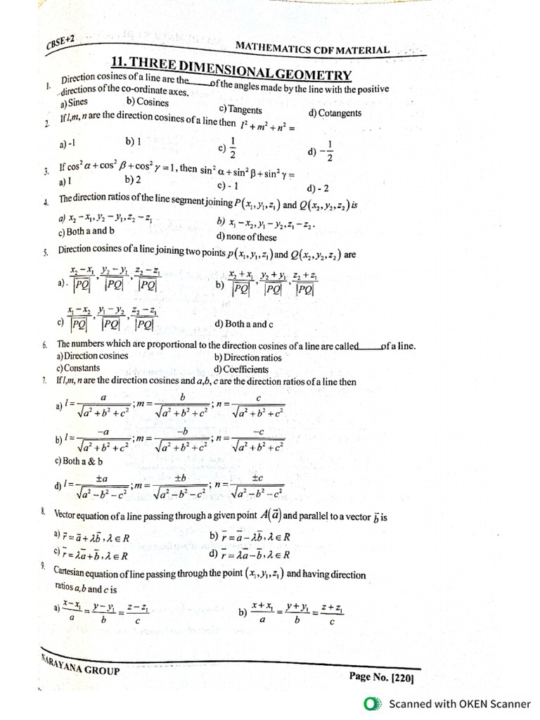 3-Dimensional Geometry CDF | PDF