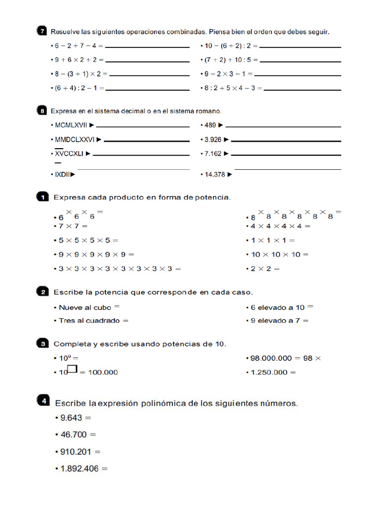 Ejercicios Repaso Mate Tema1 | PDF