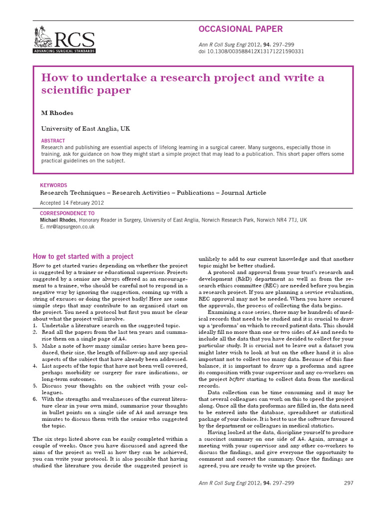 Rhodes How-To-Undertake-A-Research-Project-And-Write-A-Scientific-Paper ...
