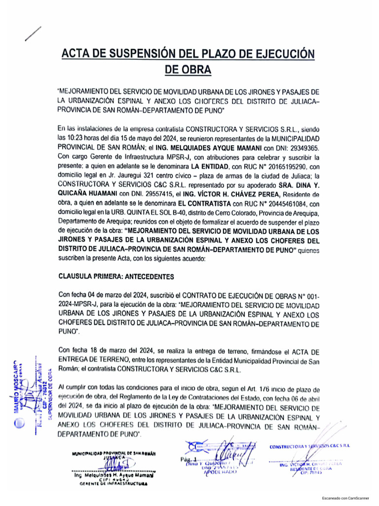 Acta de Suspensión de Plazo | PDF