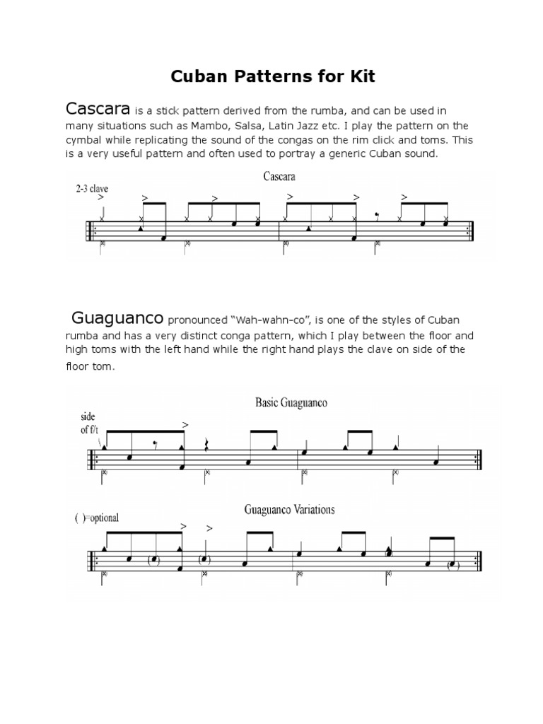 Cuban Patterns For Kit | PDF