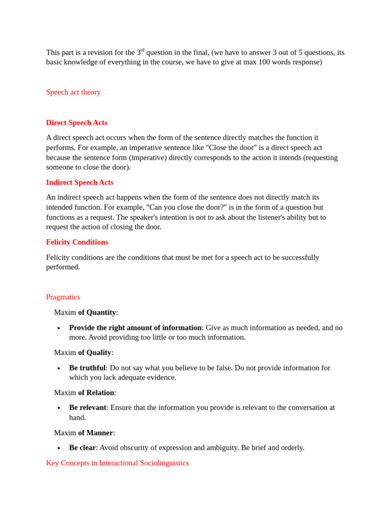 Discourse Analysis Final Exam | PDF | Semantics | Communication