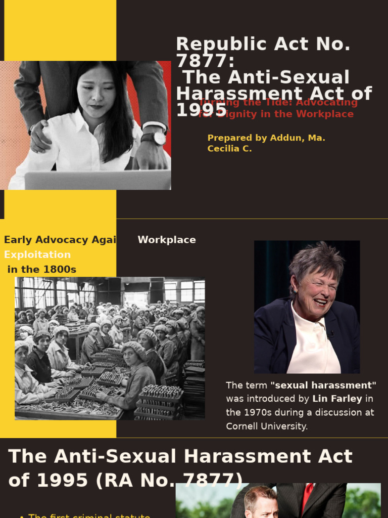 RA 7877 Anti Harassment Act of 1995 | PDF | Sexual Harassment | Justice