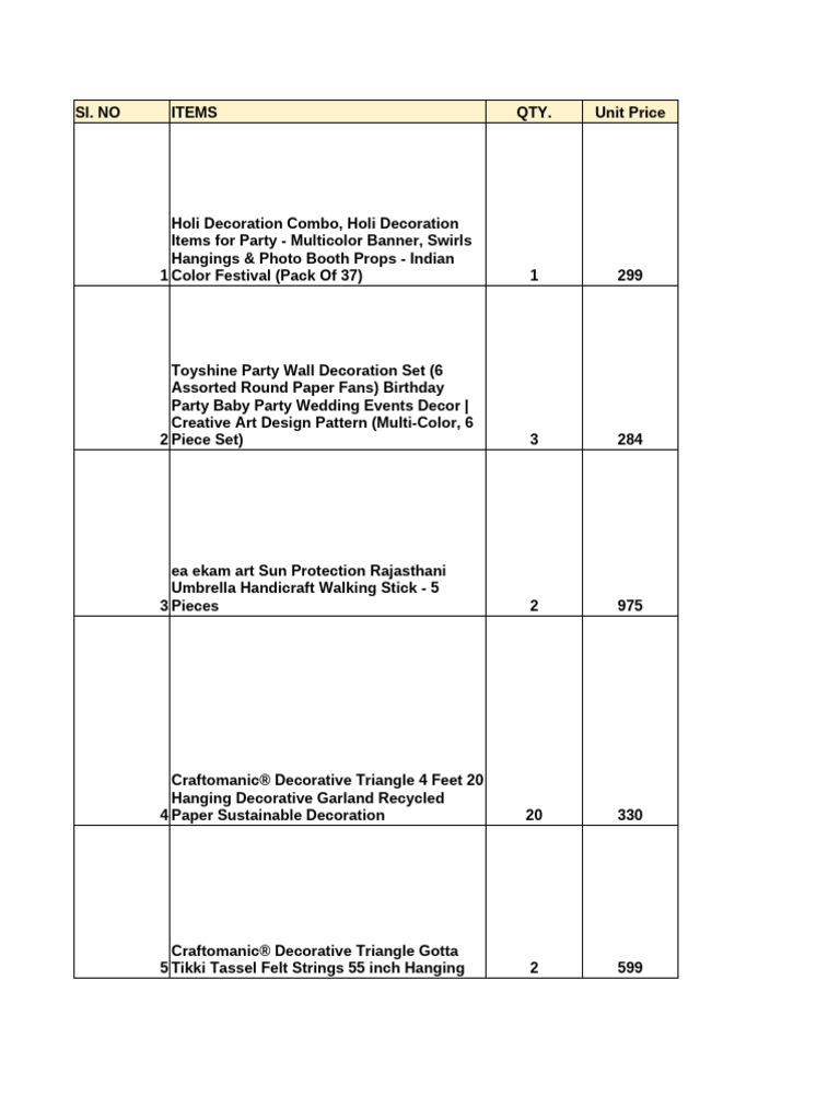 Cafe Decor Ordering Sheet | PDF | Christmas