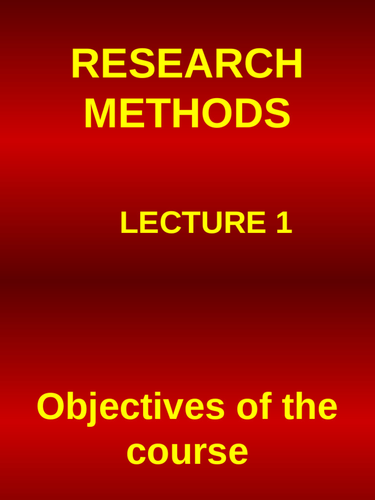 Research Methods - STA630 Power Point Slides Lecture 01 | PDF ...