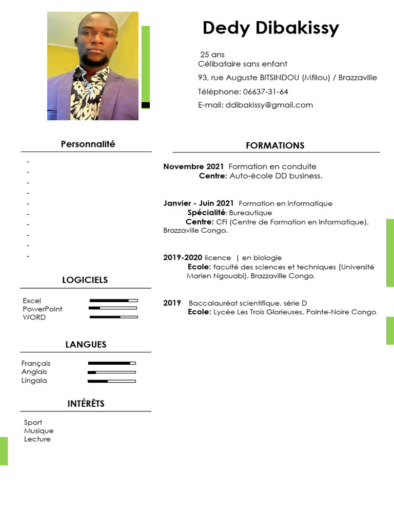 Profil de Dedy Dibakissy : Formations et Compétences | PDF