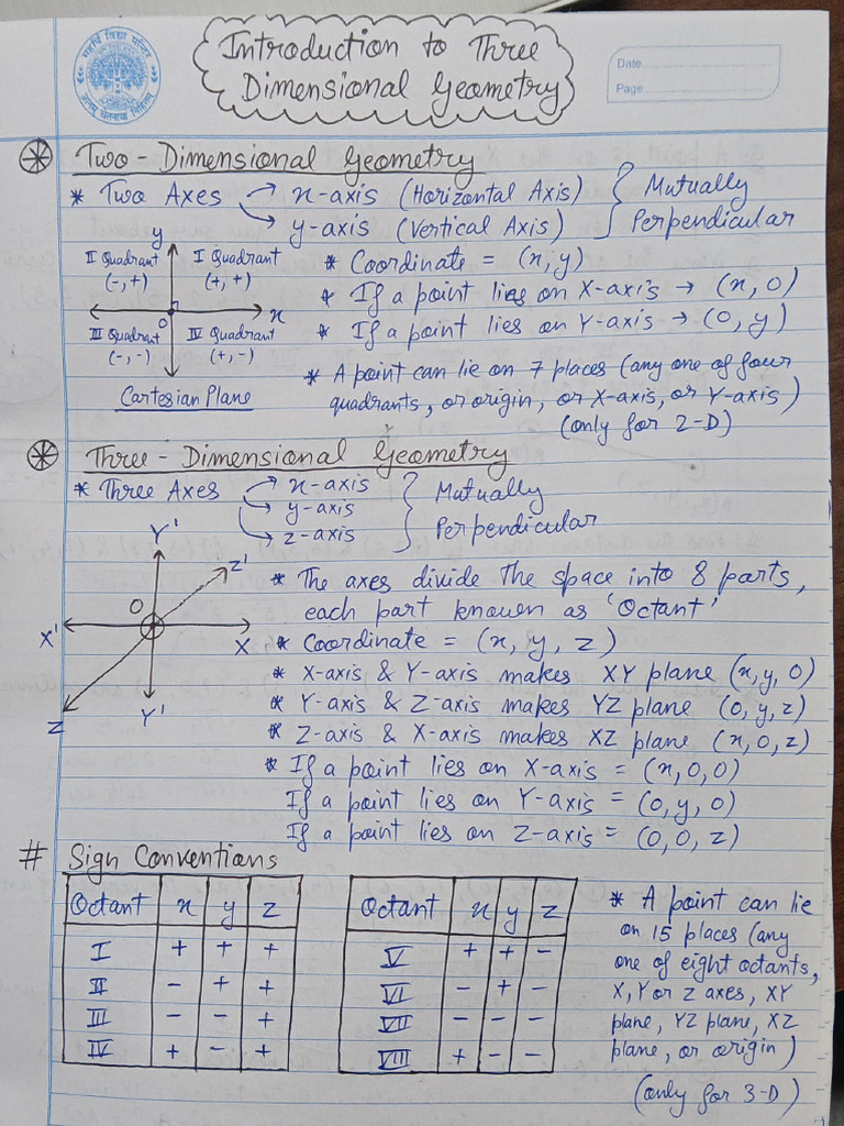 3-D Geometry | PDF | Cartesian Coordinate System | Orthogonality