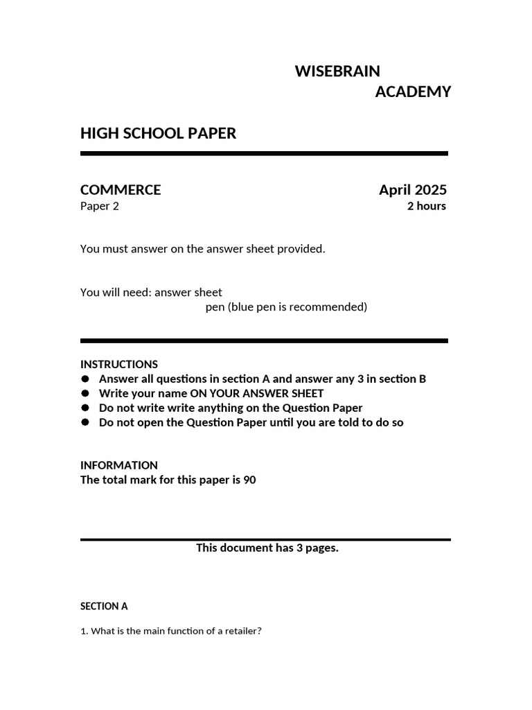 WISEBRAIN - Docx Commerce Paper 2 | PDF