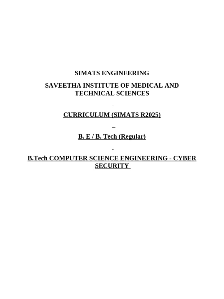 CSE (Cyber Security) - Curriculum | PDF | Security | Computer Security