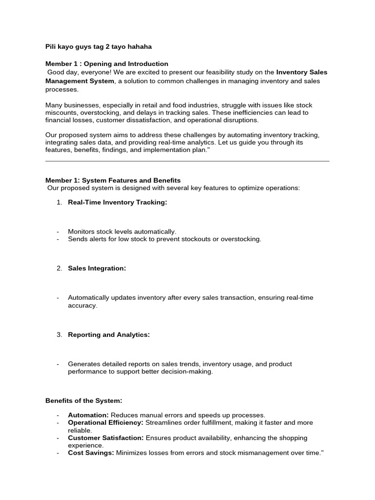 Inventory Sales Management System Study | PDF | Software Development | Automation
