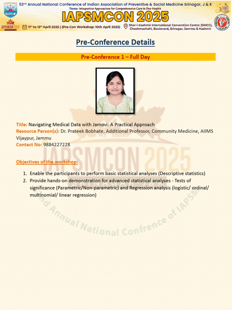 IAPSMCON2025-PreCon | PDF | Regression Analysis | Analysis Of Variance