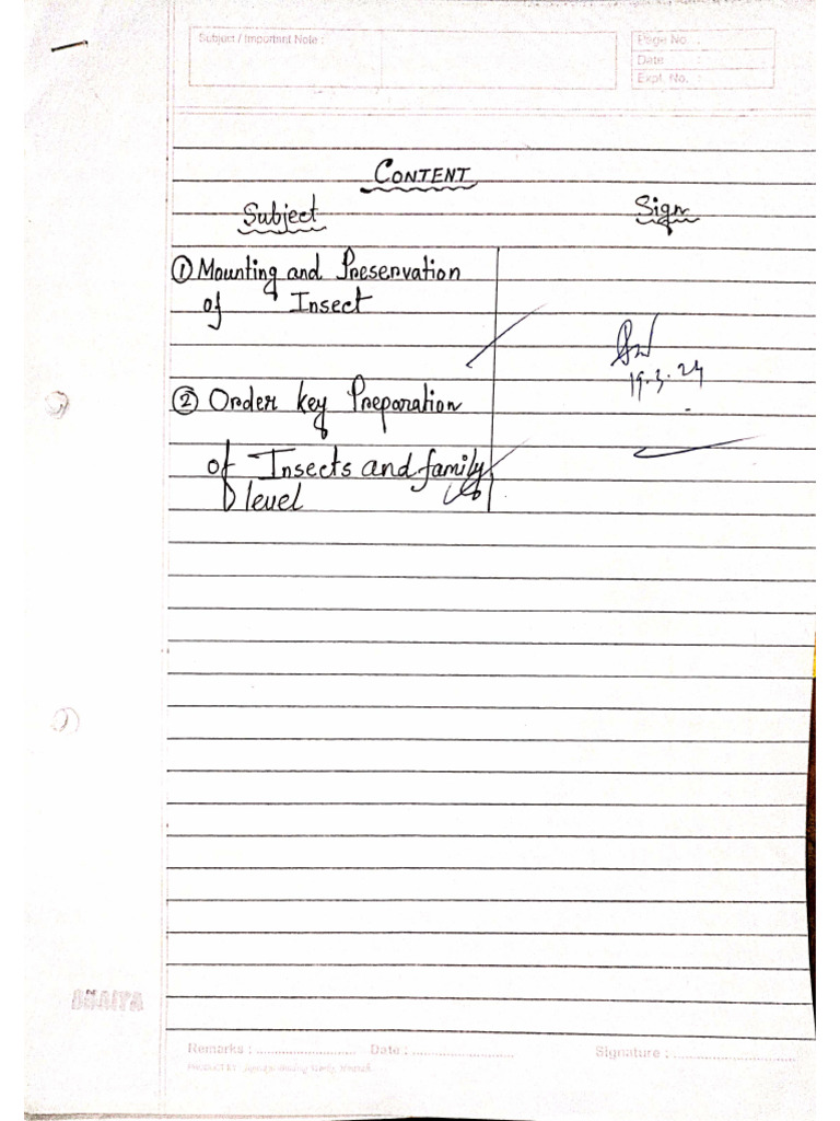 Entomology Practical | PDF