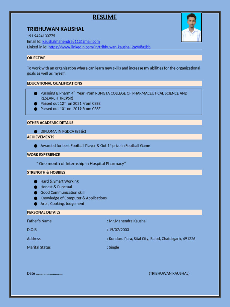 Resume of Tribhuwan Kaushal | PDF